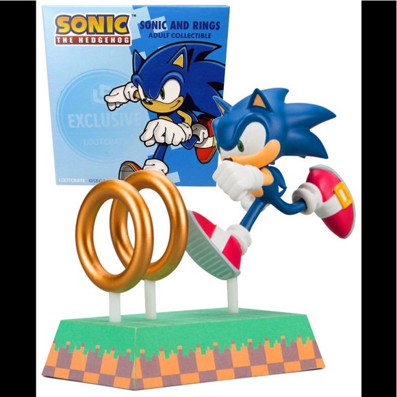 Sonic | Other | Sonic The Hedgehog 28 Sonic And Rings Sega Figurine ...